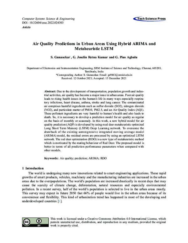 (PDF) Air Quality Predictions in Urban Areas Using Hybrid ARIMA and ...