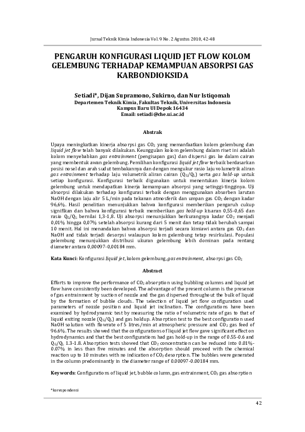 (PDF) Pengaruh konfigurasi liquid jet flow kolom gelembung terhadap ...