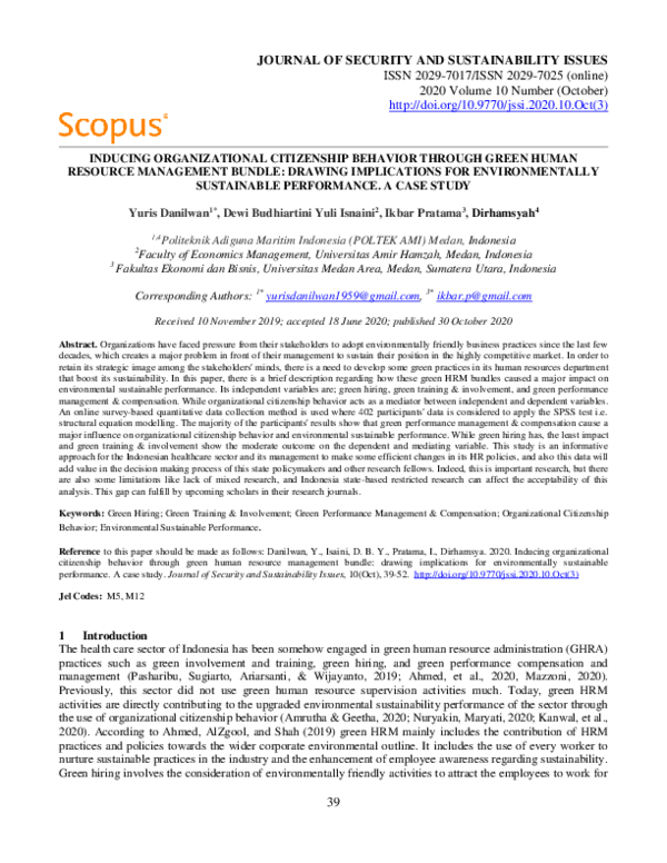 (PDF) Inducing Organizational Citizenship Behavior Through Green Human Resource Management ...