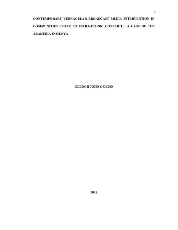 (PDF) Contemporary vernacular broadcast media intervention in ...
