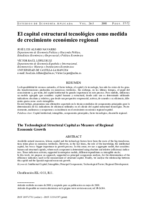 (PDF) El capital estructural tecnol gico como medida de crecimiento econ mico regional