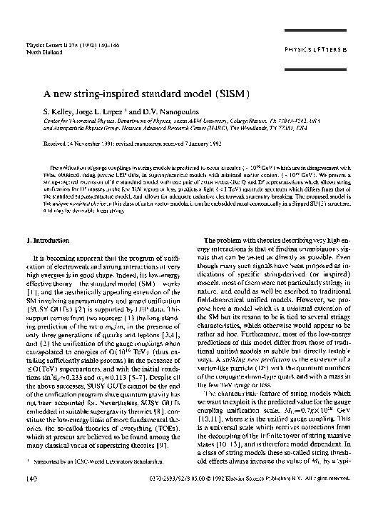 (PDF) A new string-inspired standard model (SISM) | Jorge Eduardo ...