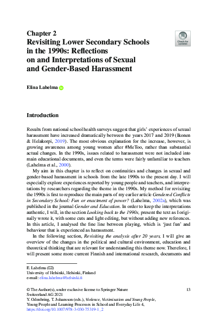 (PDF) Revisiting Lower Secondary Schools in the 1990s: Reflections on and Interpretations of ...