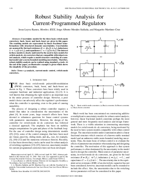 (PDF) Robust stability analysis for current-programmed regulators