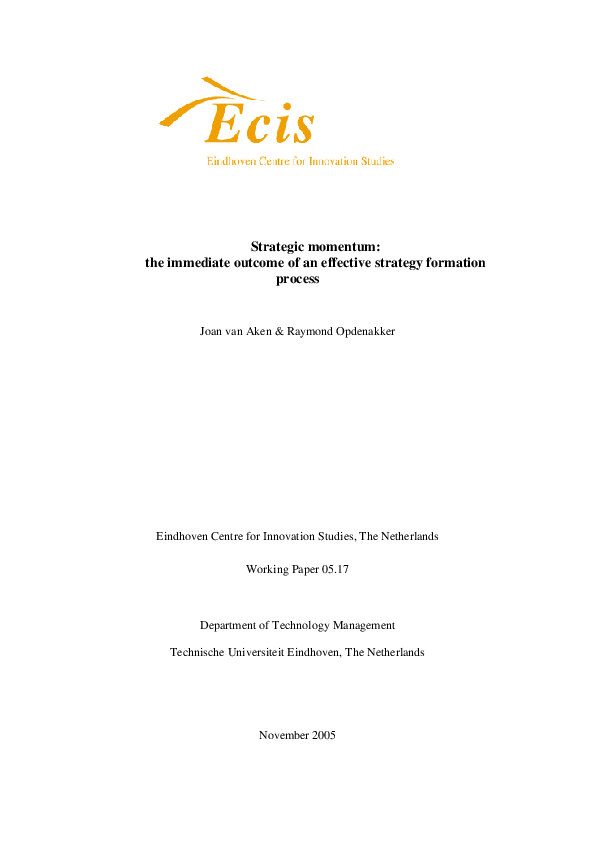 (PDF) Strategic momentum: the immediate outcome of an effective ...