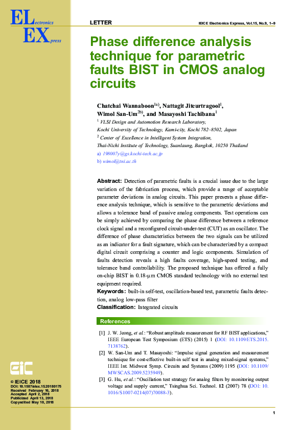 (PDF) Phase Difference Technique for Fault Detection