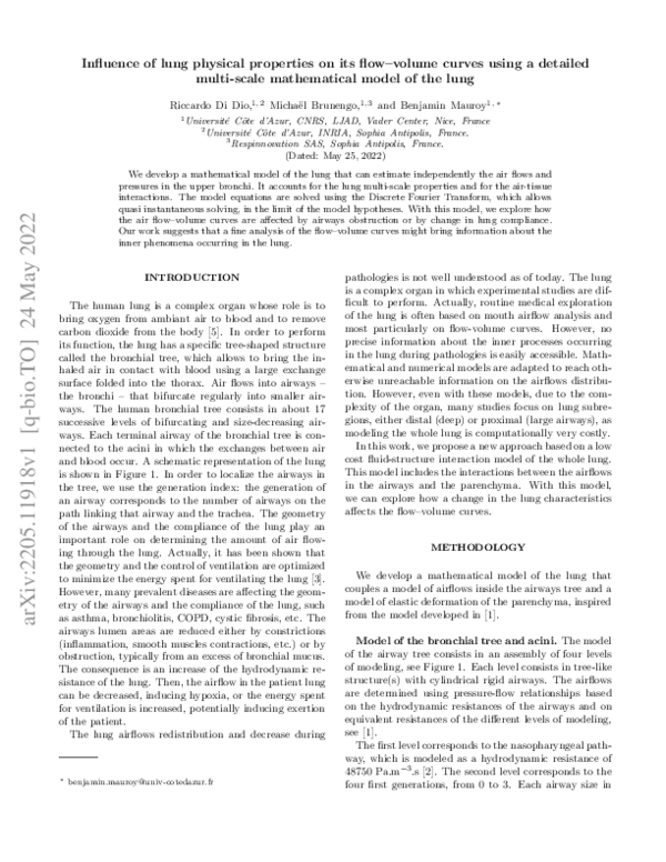 (PDF) Influence of lung physical properties on its flow--volume curves ... (PDF) Influence of lung physical properties on its flow--volume curves ...