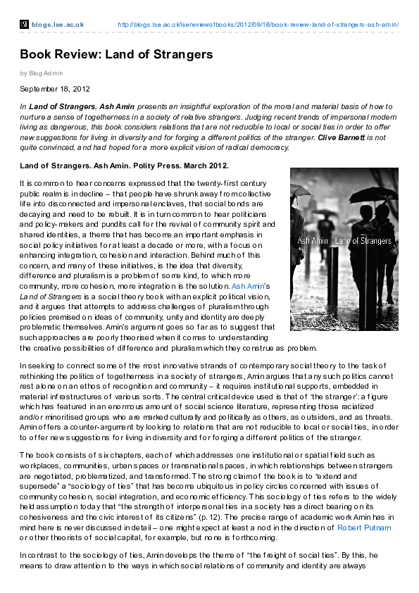 (PDF) Book review: land of strangers | Laavanya Kathiravelu - Academia.edu