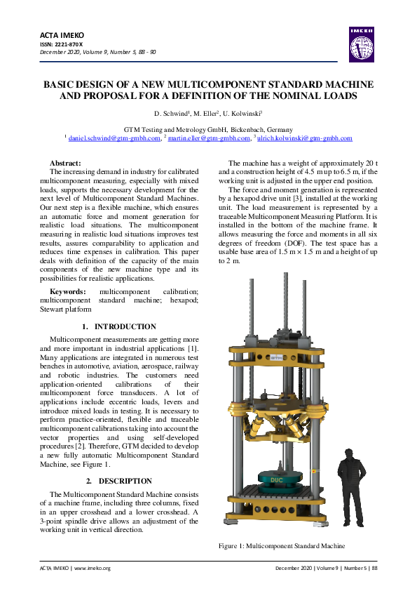 (PDF) Basic design of a new multicomponent standard machine and ...
