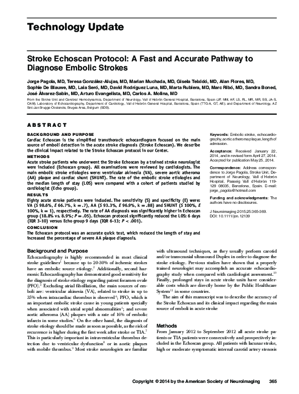 (PDF) Stroke Echoscan Protocol: A Fast and Accurate Pathway to Diagnose ...