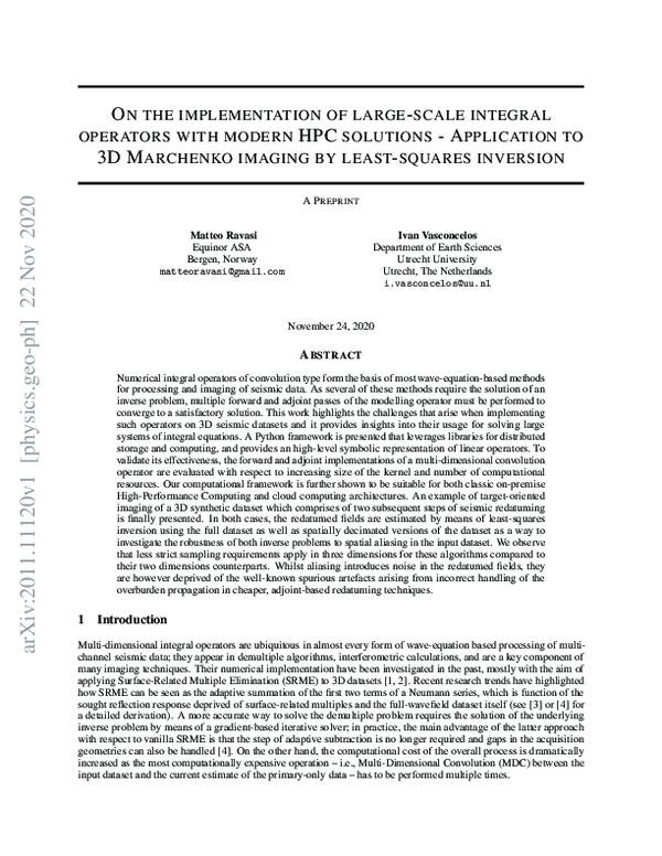 (PDF) On the implementation of large-scale integral operators with modern HPC solutions ...