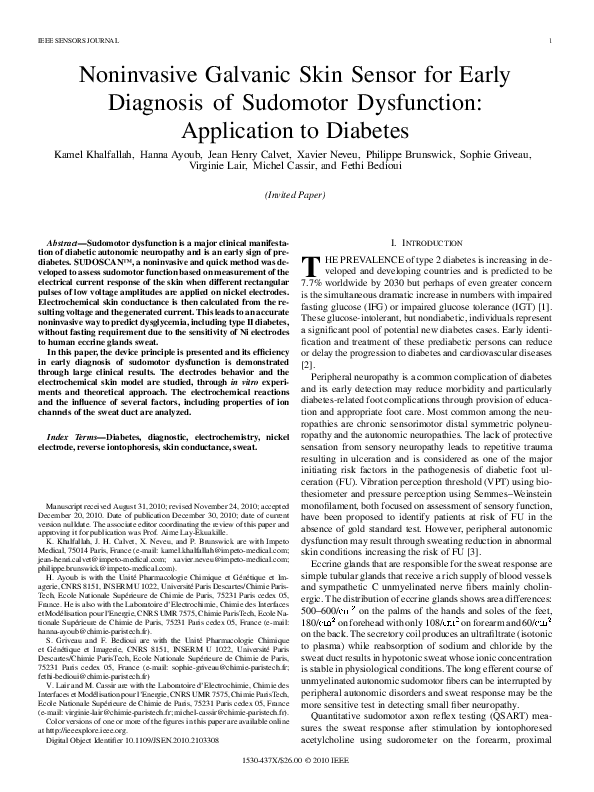 (PDF) Noninvasive Galvanic Skin Sensor for Early Diagnosis of Sudomotor ...
