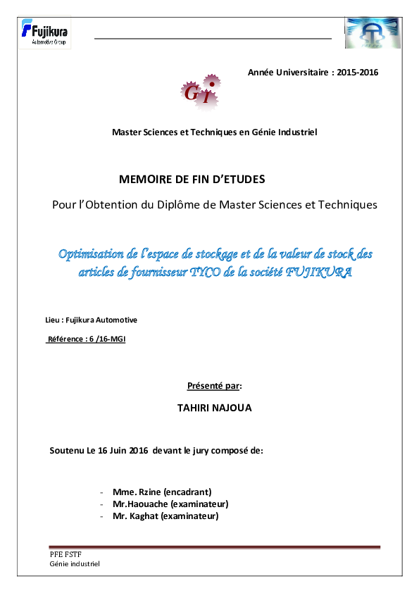 (PDF) PFE Rapport de projet de fin d’étude