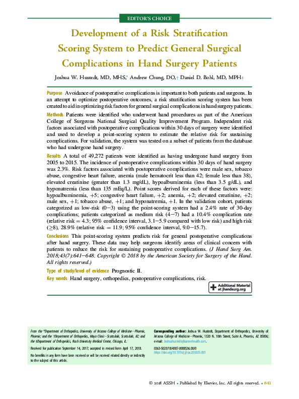 (PDF) Development of a Risk Stratification Scoring System to Predict General Surgical ...