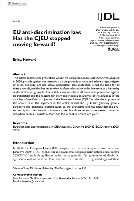 (PDF) EU anti-discrimination law