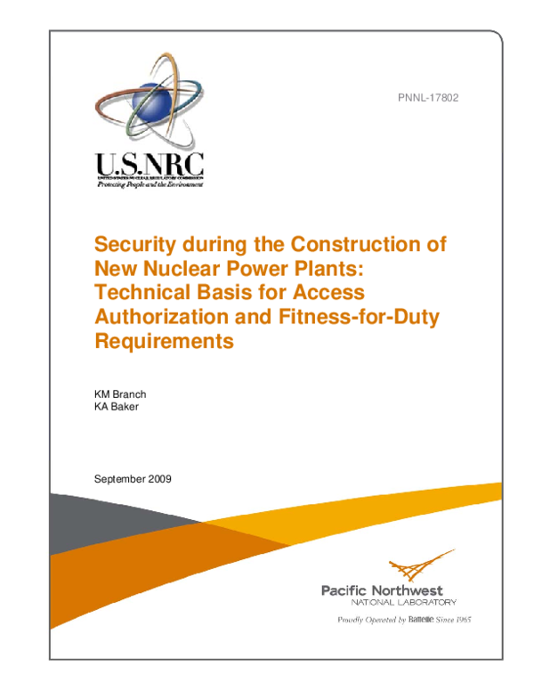 (PDF) Security during the Construction of New Nuclear Power Plants ...