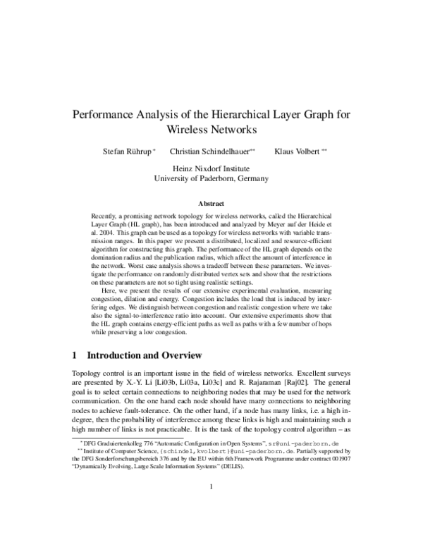 (PDF) Performance Analysis of the Hierarchical Layer Graph for Wireless ...
