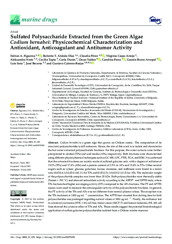 (PDF) Sulfated Polysaccharide Extracted from the Green Algae Codium ...