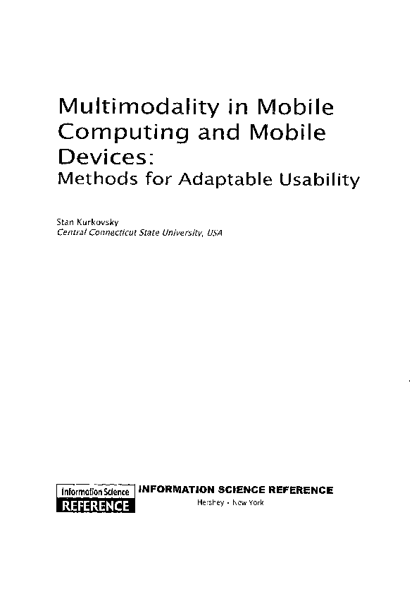 (PDF) Multimodality in Mobile Computing and Mobile Devices