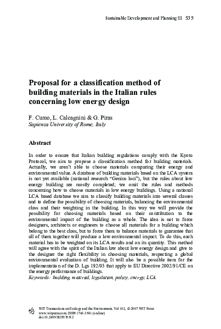 (PDF) Proposal for a classification method of building materials in the ...