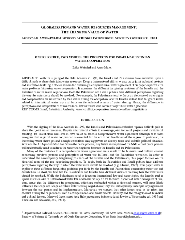 (PDF) Globalization and Water Resources Management: The Changing Value ...