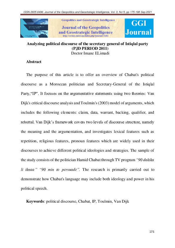 (PDF) ISSN 2605-6496. Journal of the Geopolitics and Geostrategic ...