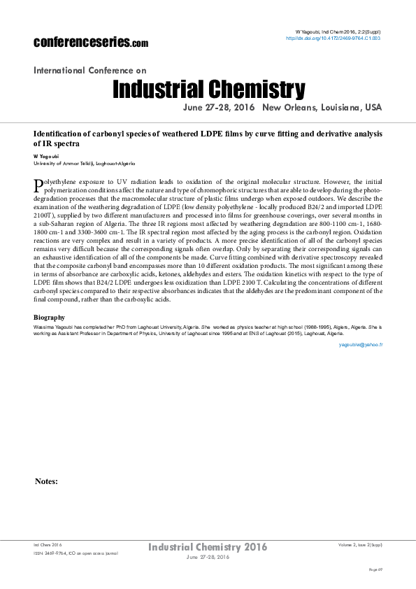 (PDF) Identification of carbonyl species of weathered LDPE films by ...