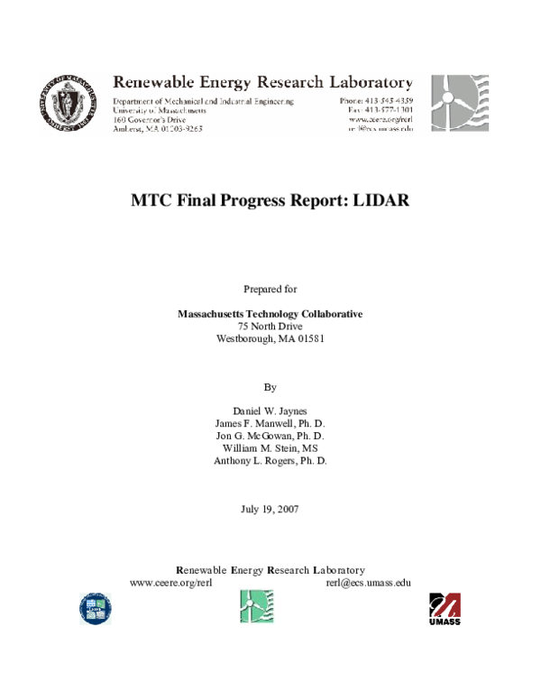 (PDF) MTC Final Progress Report: LIDAR | Jon McGowan - Academia.edu