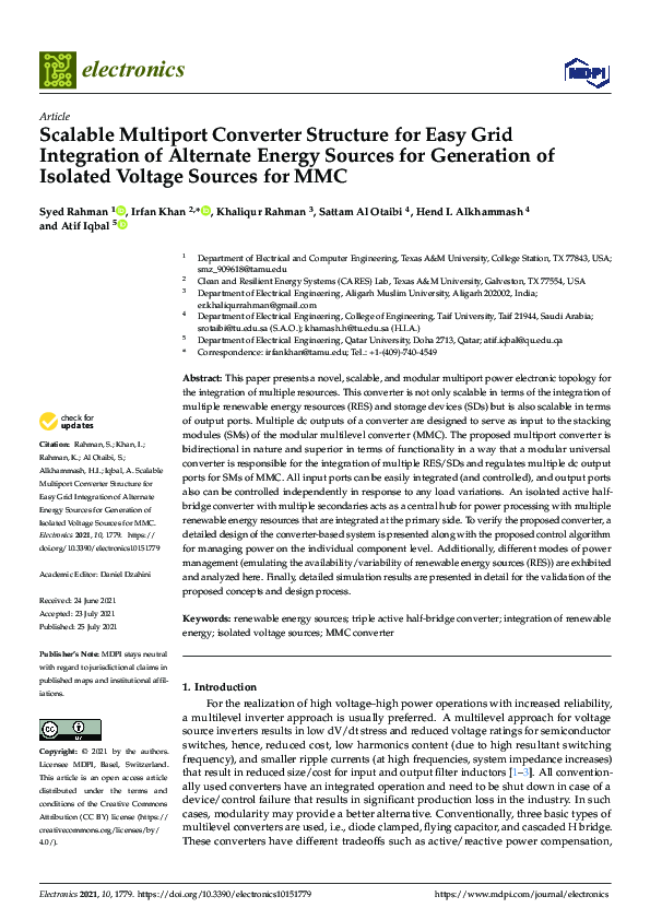 (PDF) Scalable Multiport Converter Structure for Easy Grid Integration ...