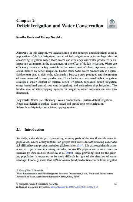 (PDF) Deficit Irrigation and Water Conservation