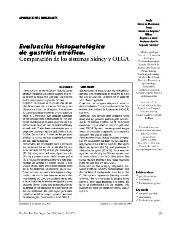(PDF) [Evaluation of Gastric Atrophy. Comparison between Sidney and ...