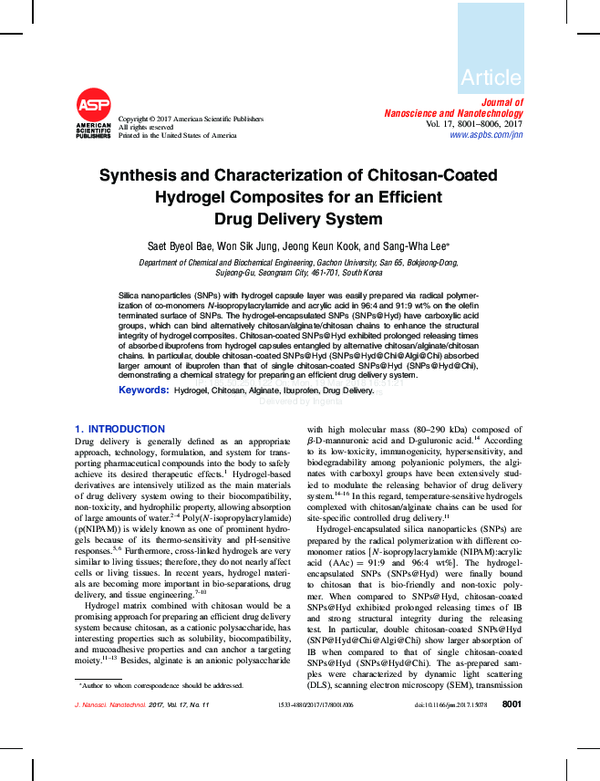 (PDF) Synthesis and characterization of chitosan-coated iron oxide nanoparticles