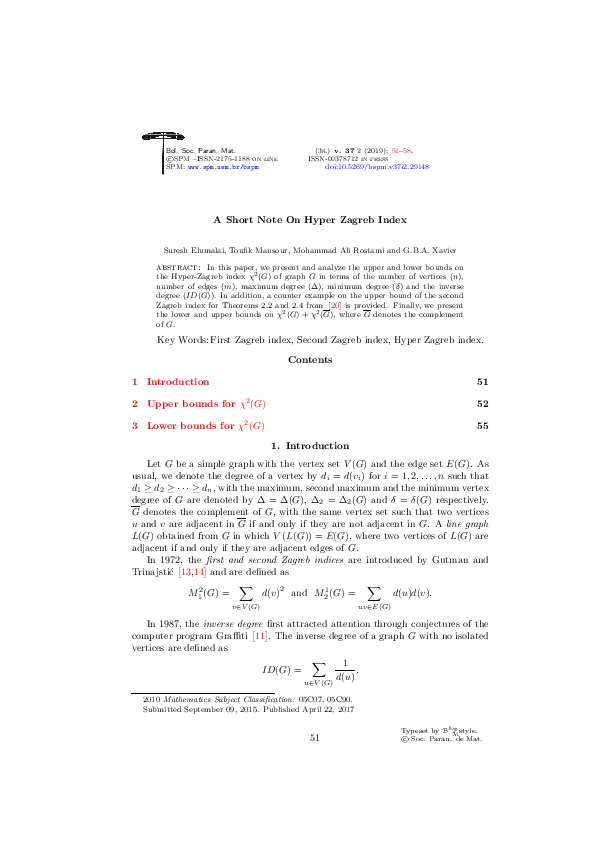 (PDF) A short note on hyper Zagreb index