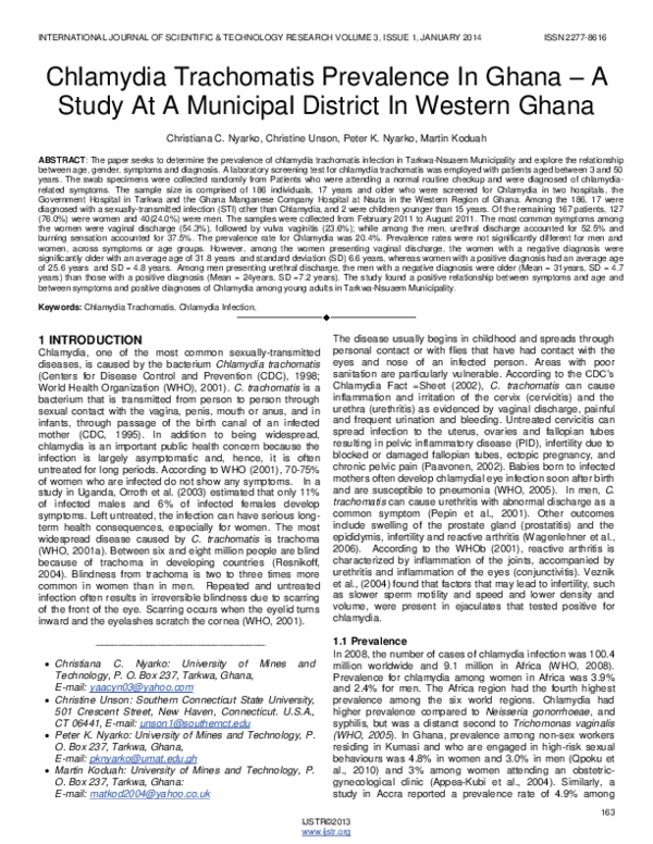 (PDF) Chlamydia Trachomatis Prevalence In Ghana - A Study At A ...