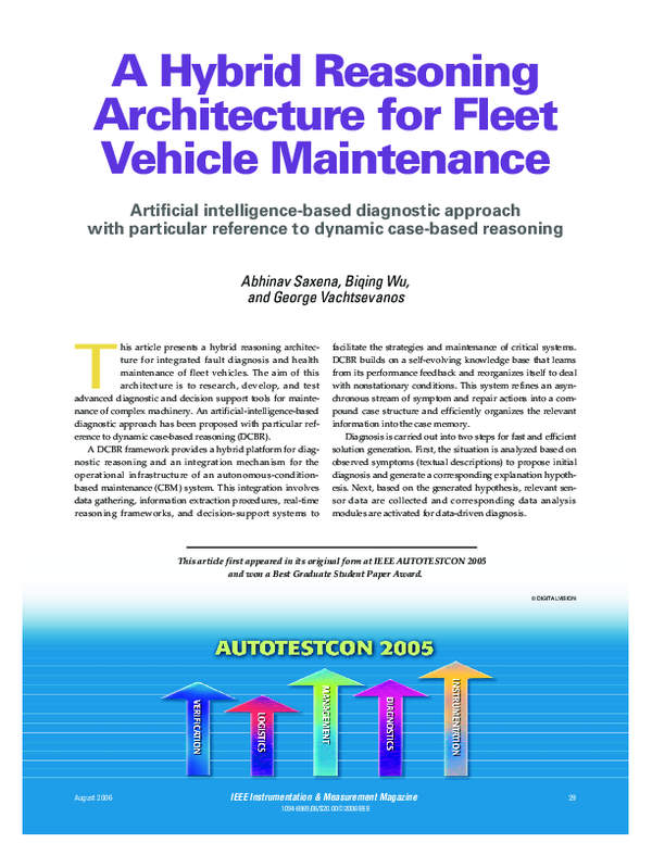 (PDF) A hybrid reasoning architecture for fleet vehicle maintenance - Artificial intelligence ...