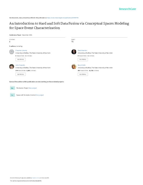 (PDF) An Introduction to Hard and Soft Data Fusion via Conceptual Spaces Modeling for Space ...