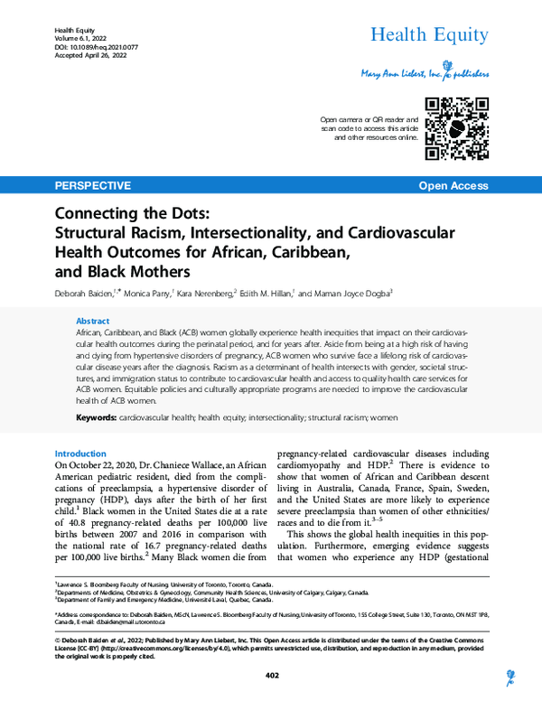 (PDF) Connecting the Dots: Structural Racism, Intersectionality, and ...