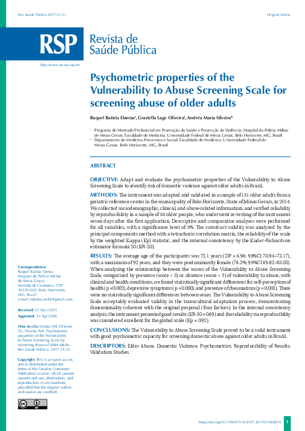 (PDF) Psychometric properties of the Vulnerability to Abuse Screening ...