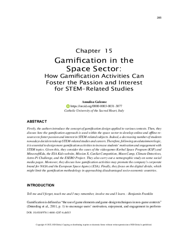 (PDF) Gamification in the Space Sector: How Gamification Activities Can ...
