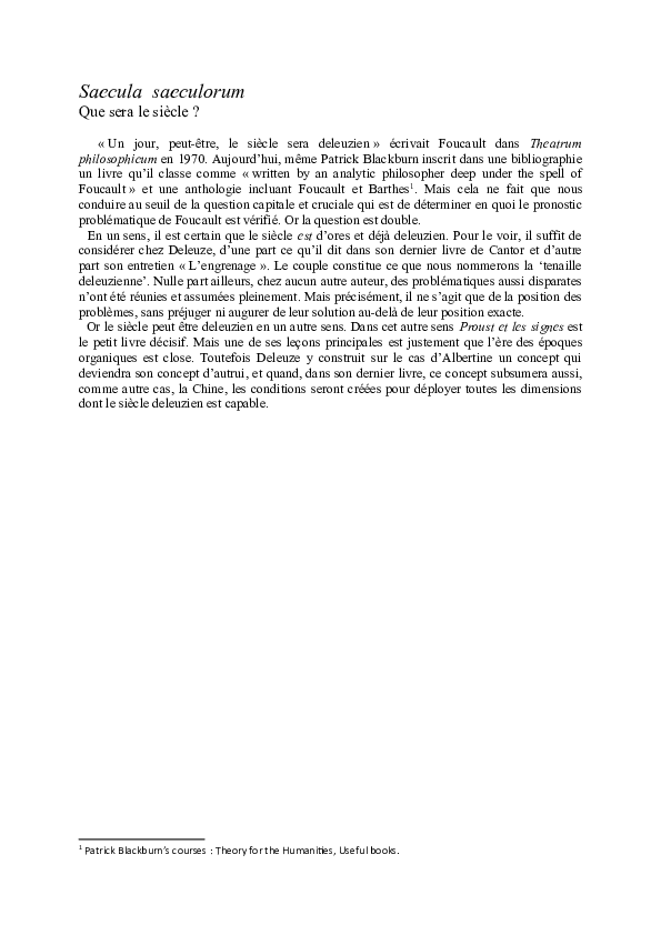 (DOC) Saecula saeculorum