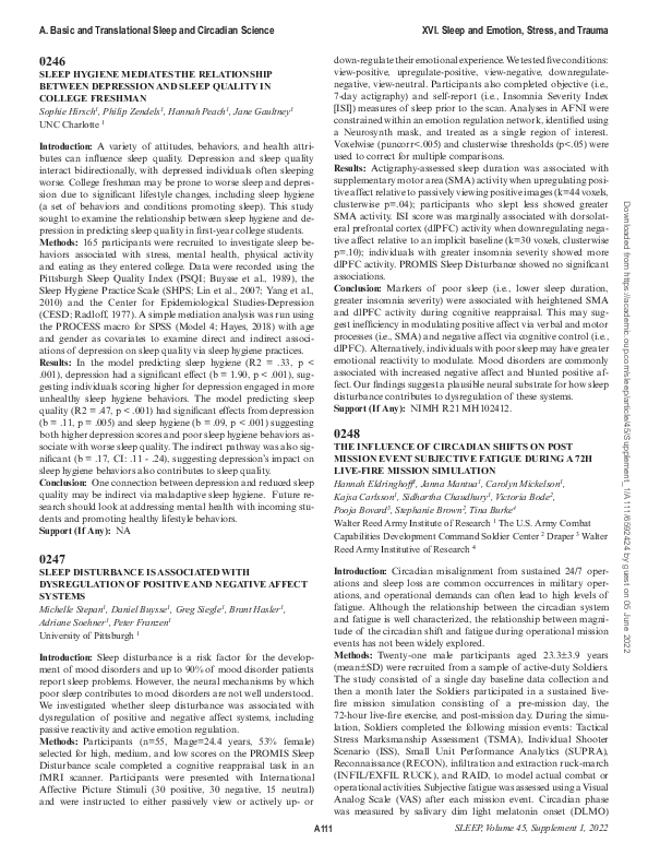 (PDF) 0246 Sleep Hygiene Mediates The Relationship Between Depression ... (PDF) 0246 Sleep Hygiene Mediates The Relationship Between Depression ...