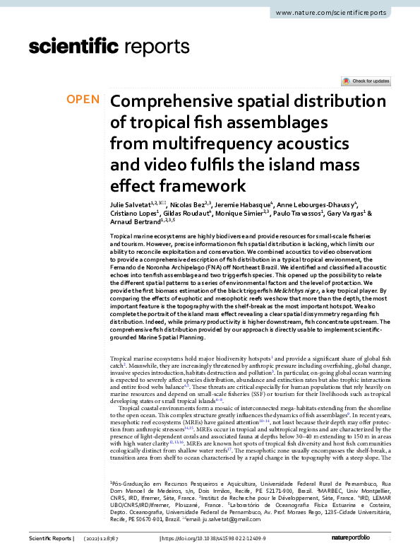 (PDF) Comprehensive spatial distribution of tropical fish assemblages ...