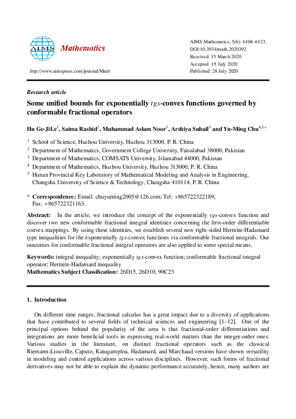 Pdf Some Unified Bounds For Exponentially Tgs Convex Functions Governed By Conformable