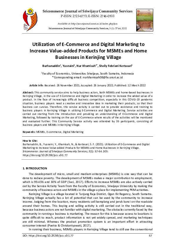 (PDF) Utilization of E-Commerce and Digital Marketing to Increase Value ...