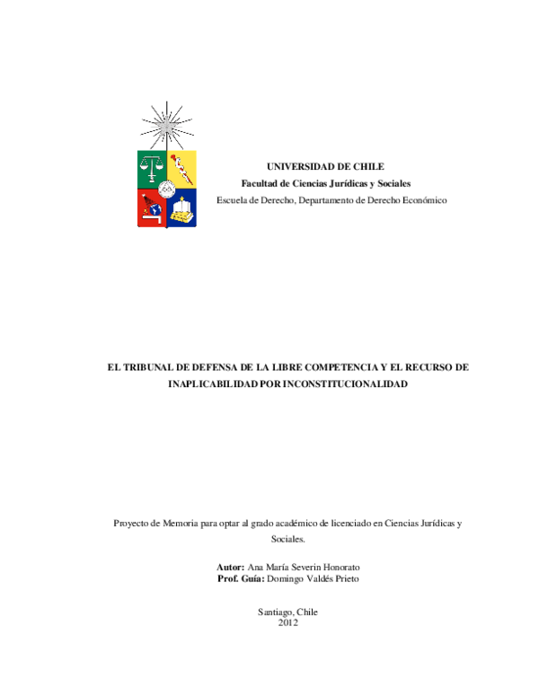 (PDF) El Tribunal de Defensa de la Libre Competencia y el recurso de inaplicabilidad por ...