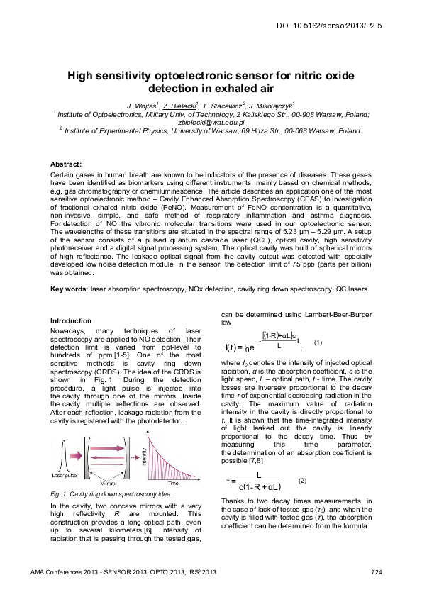 (PDF) P2.5 - High sensitivity optoelectronic sensor for nitric oxide ...