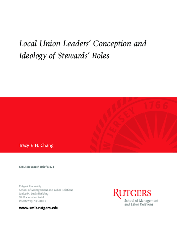 (PDF) Local Union Leaders' Conception and Ideology of Stewards' Roles