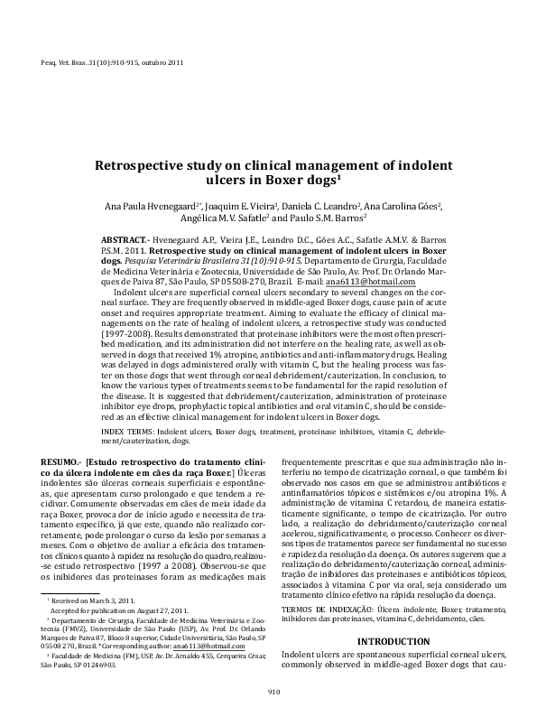 (PDF) Efficacy of Treatments for Indolent Ulcers in Boxer Dogs