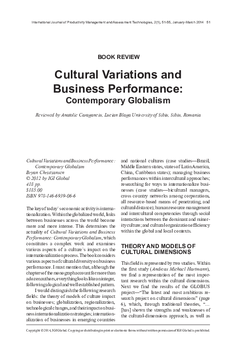 (PDF) Cultural Variations and Business Performance | Bryan Christiansen ...
