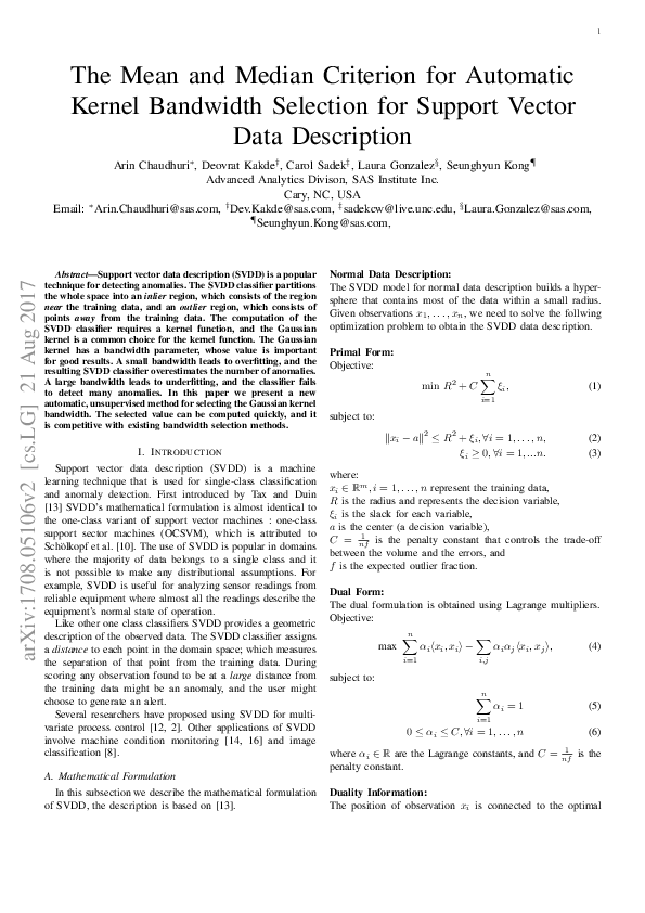 (PDF) The Mean and Median Criteria for Kernel Bandwidth Selection for Support Vector Data ...